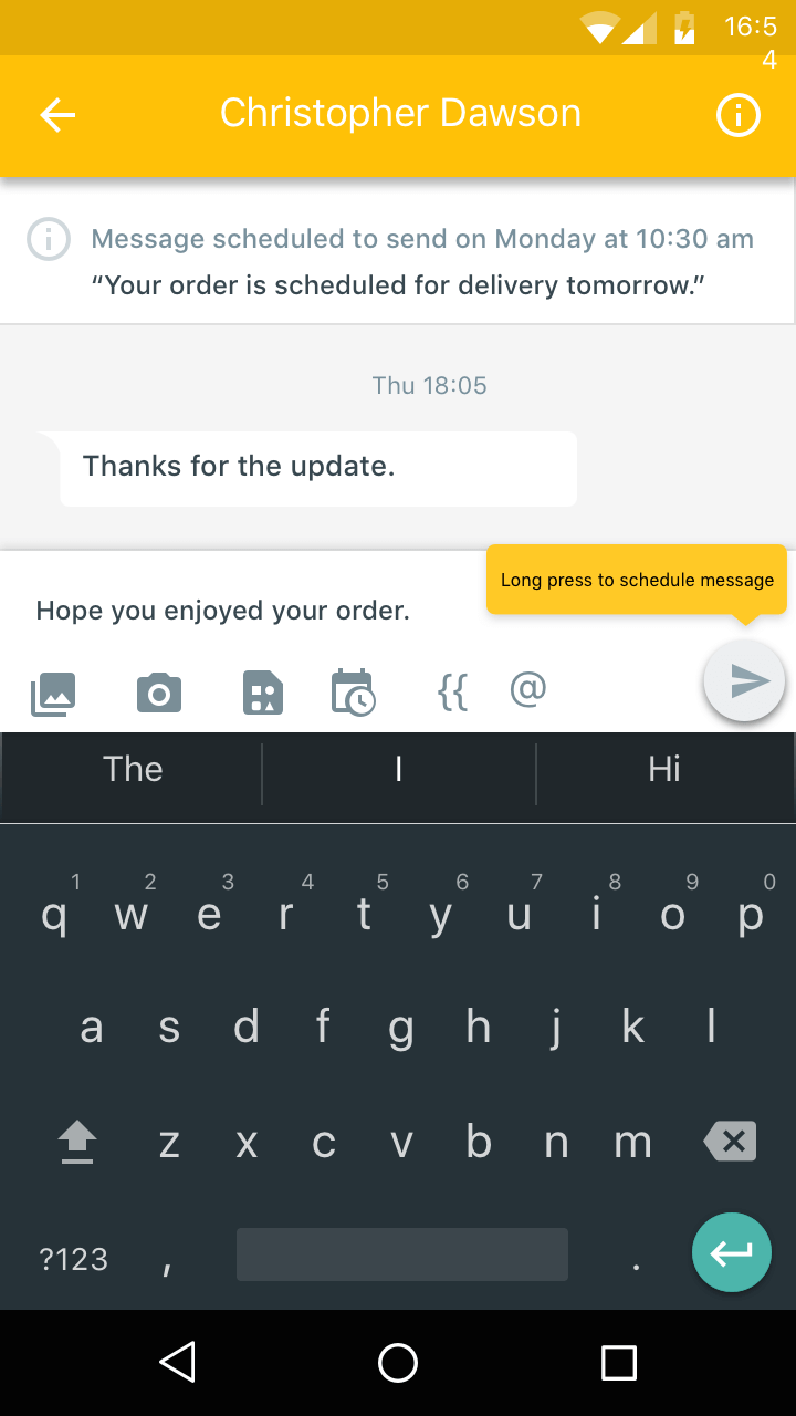 Scheduled Text Messages Now Available On Android Heymarket