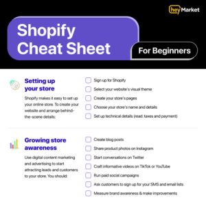 Shopify Cheat Sheet and Beginner’s Guide - Heymarket
