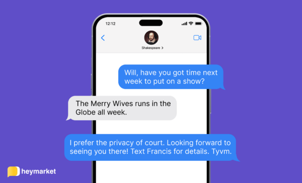 Blank text message templates for educational and professional use