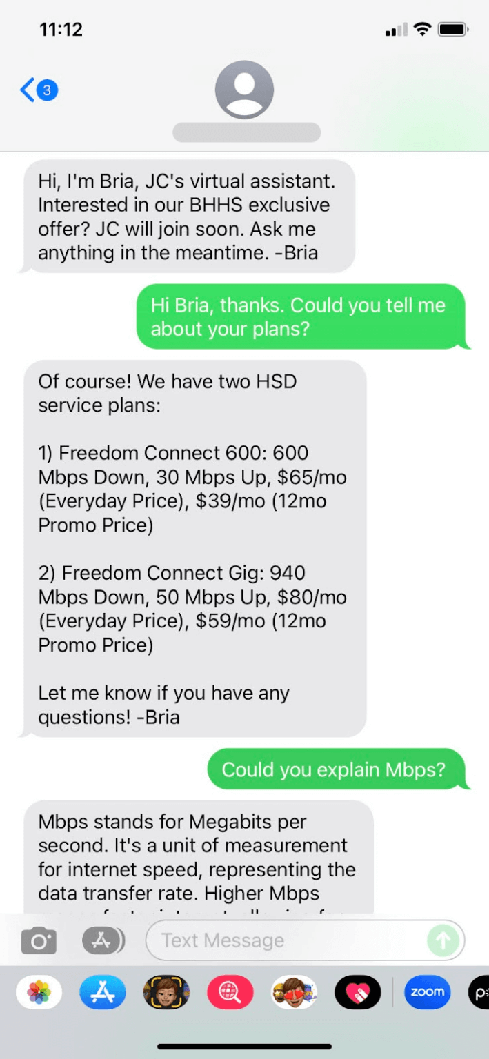 SMS for ChatGPT: Combining ChatGPT and SMS with Heymarket