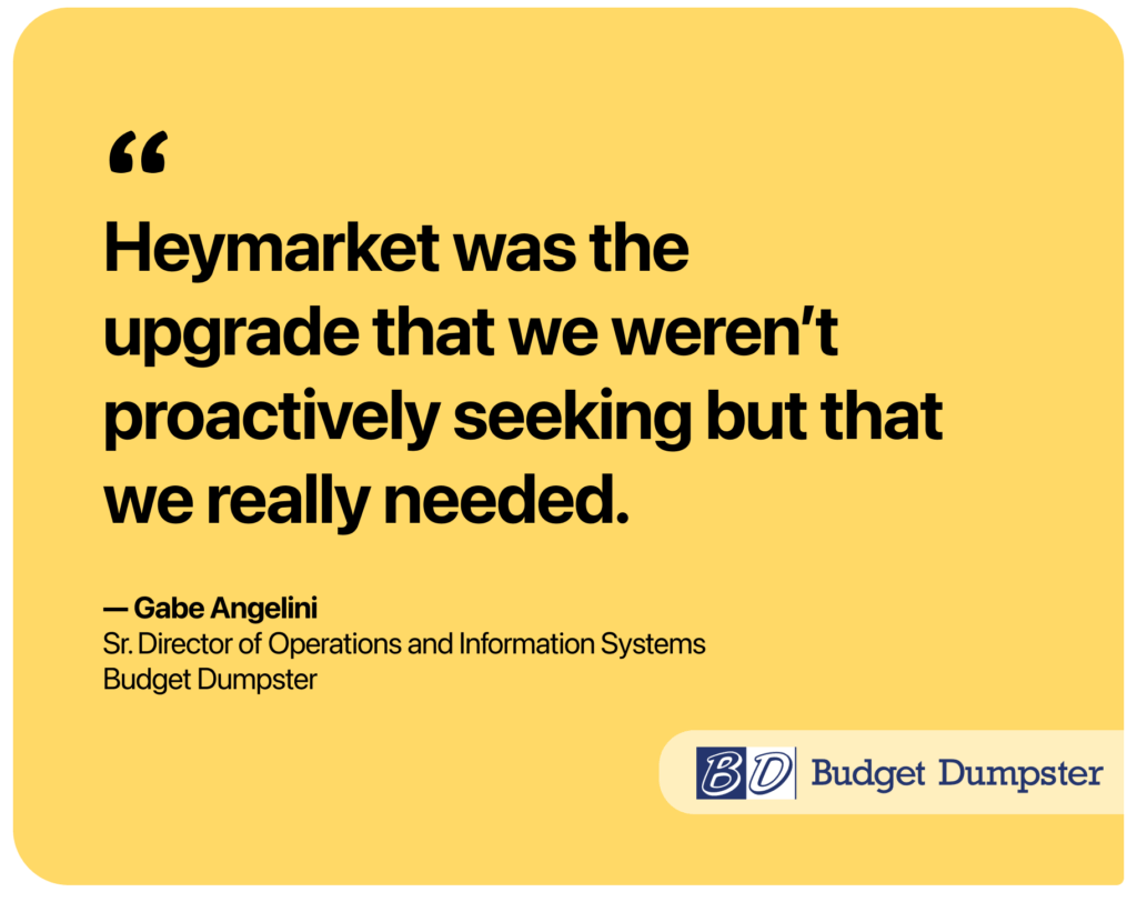 Budget Dumpster: Improving CSAT with Salesforce text messaging